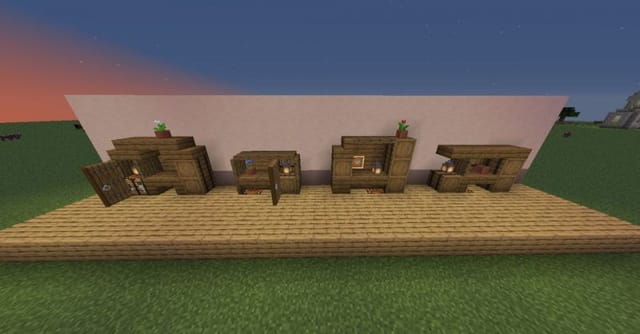 How to create various furniture in vanilla Minecraft