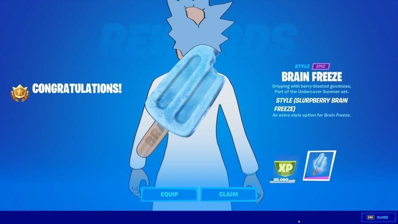 Fortnite Chapter 2 Season 7: How to get the Brain Freeze back bling for ...