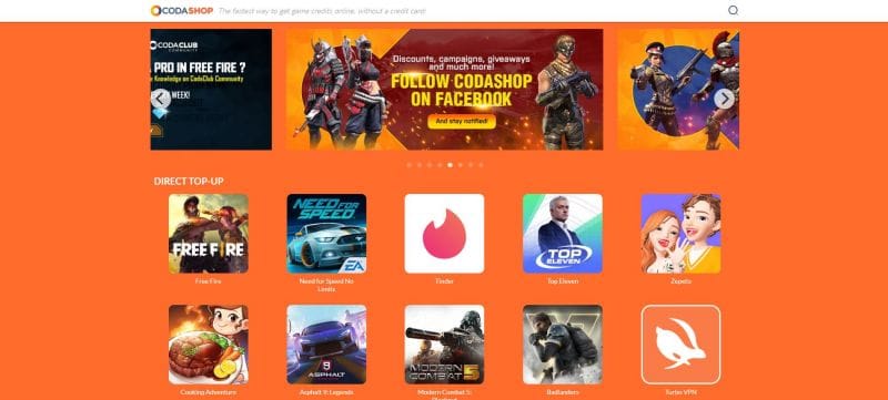 How to top up Free Fire diamonds from Codashop this month