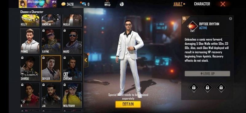List of all active character abilities in Free Fire