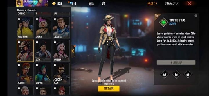 List of all active character abilities in Free Fire