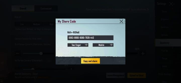 How to generate and share BGMI controls and Sensitivity codes easily