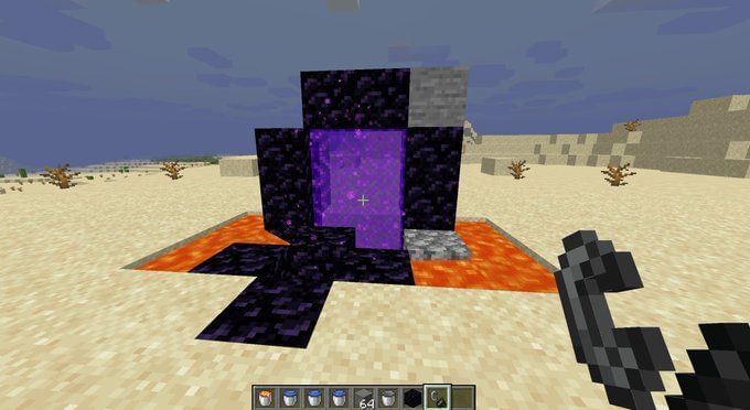 How to make a Minecraft nether portal without diamond pickaxe