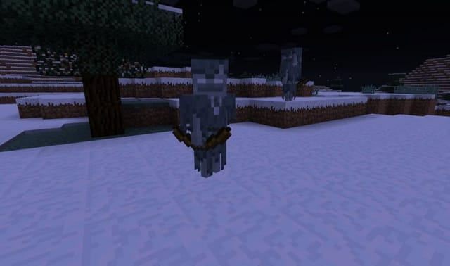 How to convert skeletons into strays in Minecraft