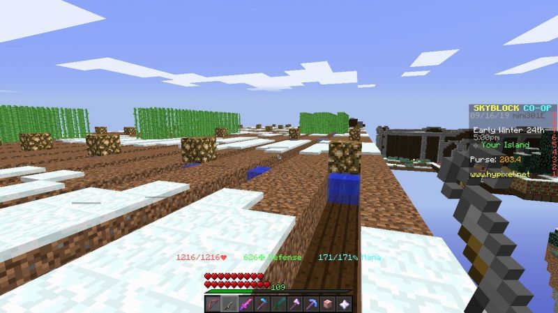 How to get snow in Minecraft Hypixel Skyblock