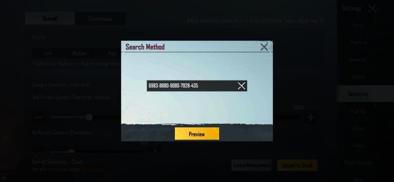 BGMI: How to share layout and sensitivity settings using codes