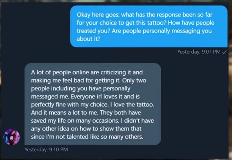 Pokimane & Valkyrae superfan gets a giant tattoo after streamers saved ...