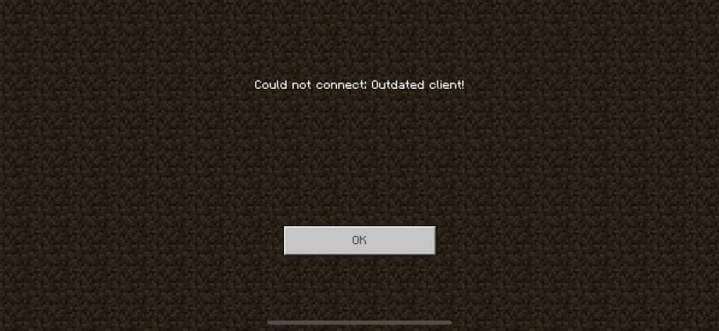 What does outdated client mean in Minecraft?