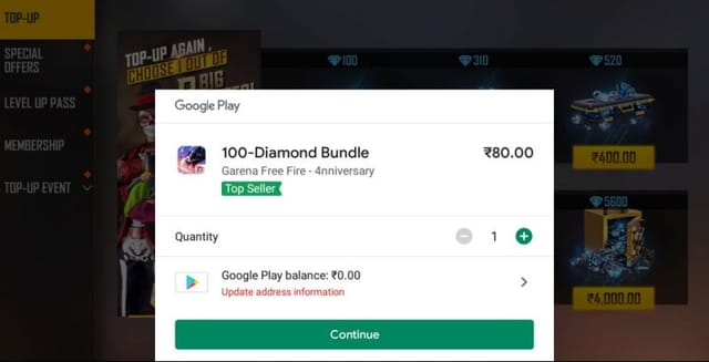 Garena Free Fire top up center: Diamond prices, offers, and how to purchase