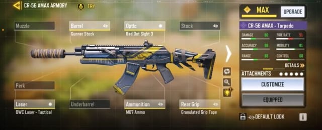 This CR-56 AMAX Gunsmith loadout in COD Mobile kills in two shots