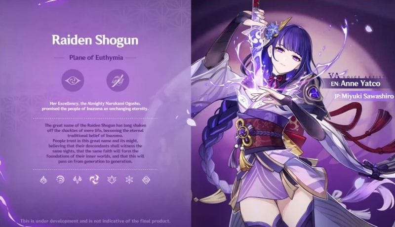 Genshin Impact reveals Raiden Shogun’s (Baal) voice actors, abilities ...