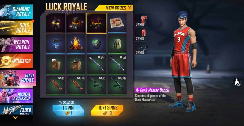 Free Fire 4th anniversary Gold Royale: New rewards revealed, event to ...