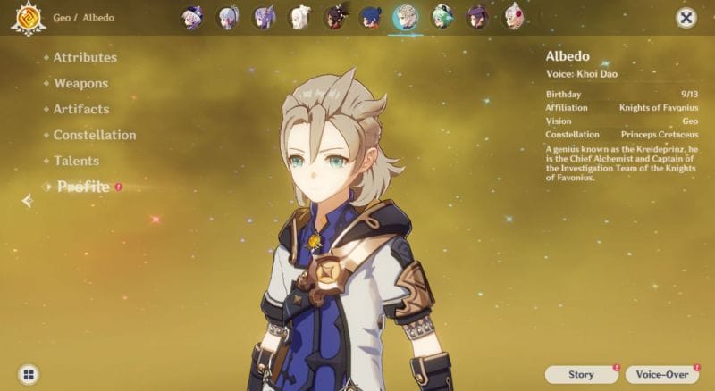 Albedo's birthday in Genshin Impact: Date, gifts, and more details