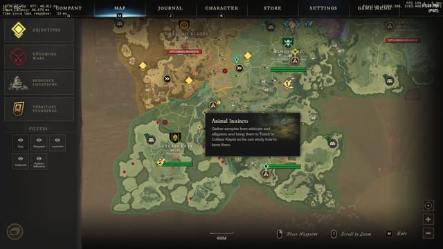 Every camp upgrade quest location in New World