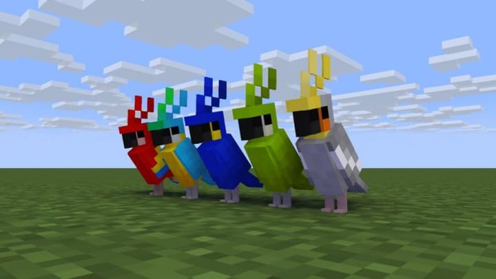 How to get a parrot off your shoulder in Minecraft