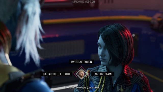 Should you take Nikki or Ko-Rel's side in Marvel's Guardians of the Galaxy?