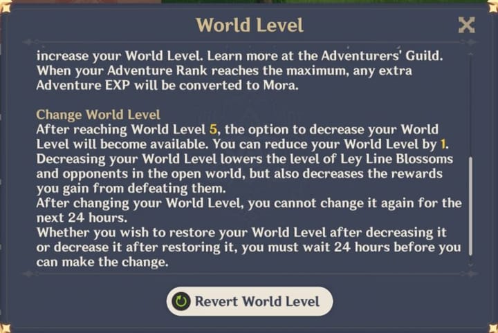 How to increase and decrease World Level in Genshin Impact
