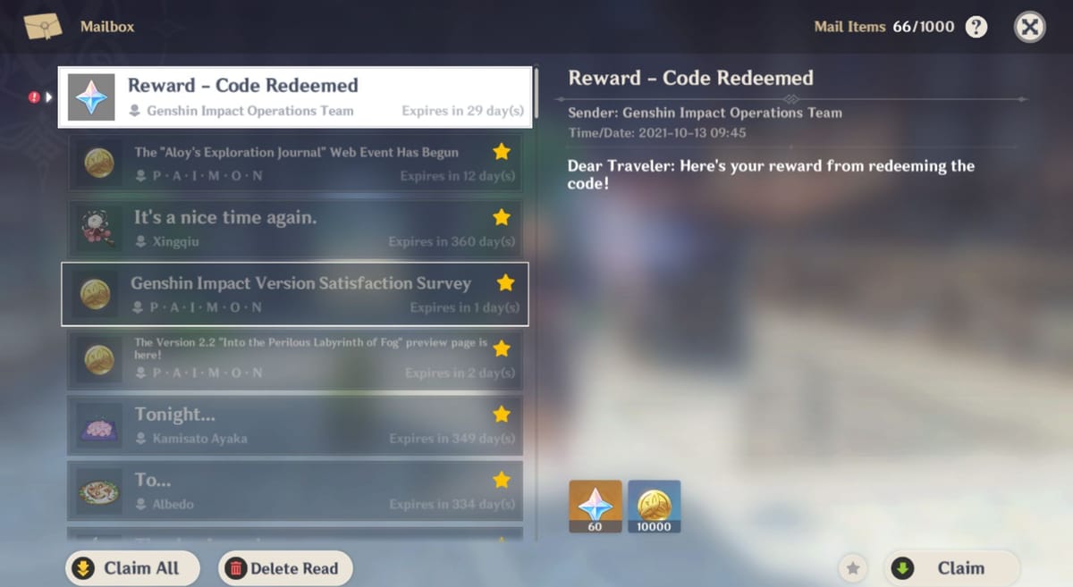 New Genshin Impact 2.2 redeem code to get 60 Primogems today