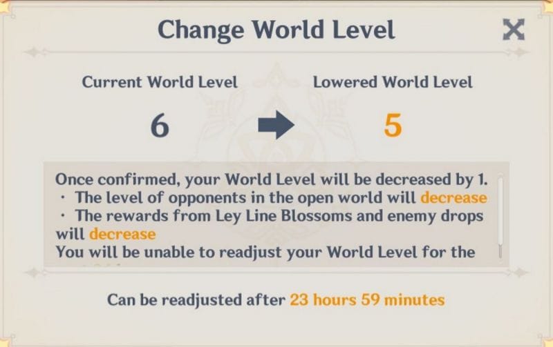 How to increase and decrease World Level in Genshin Impact