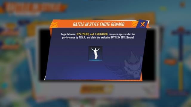 How to get free Battle in Style emote in Free Fire today