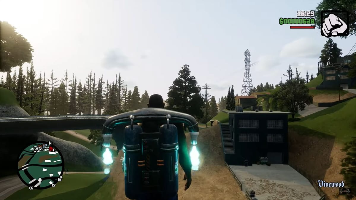 How to use the jetpack cheat code in GTA San Andreas Definitive Edition