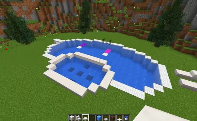 How to make a modern swimming pool in Minecraft