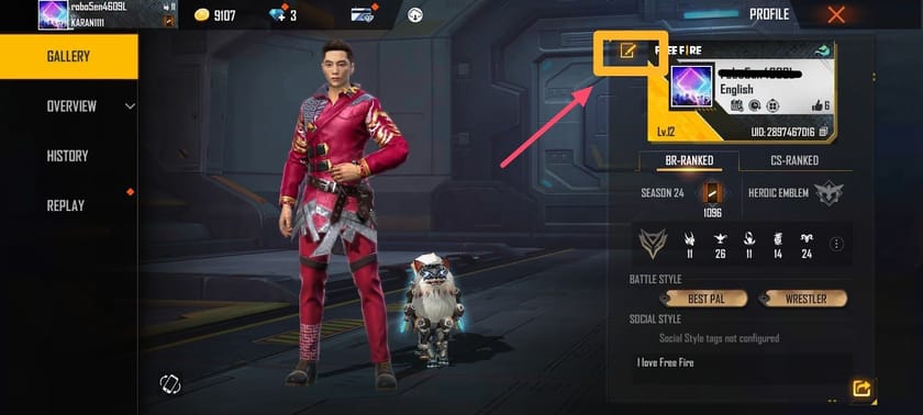 How to get battle tags in Free Fire MAX