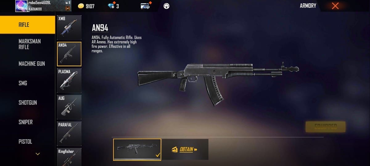 5 best Garena Free Fire Assault Rifles with highest damage