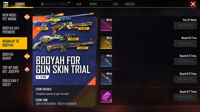 How to get free legendary gun skins in Free Fire this week