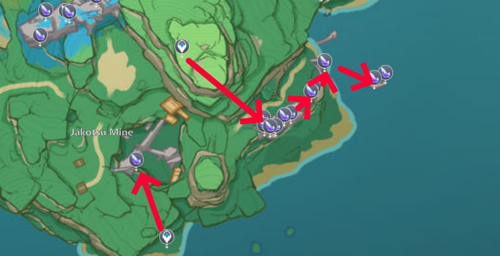 All Crystal Marrow locations in Genshin Impact: Inazuma map with ...
