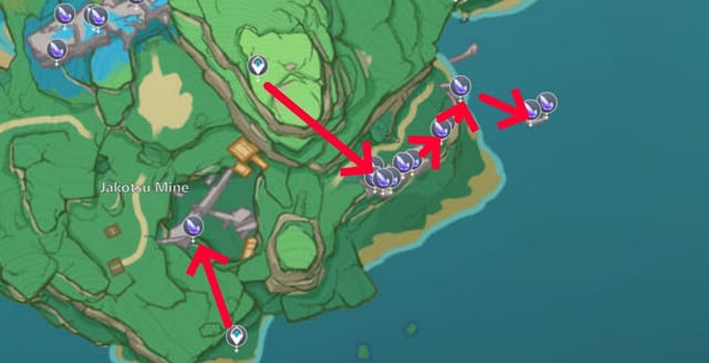 All Crystal Marrow locations in Genshin Impact: Inazuma map with ...