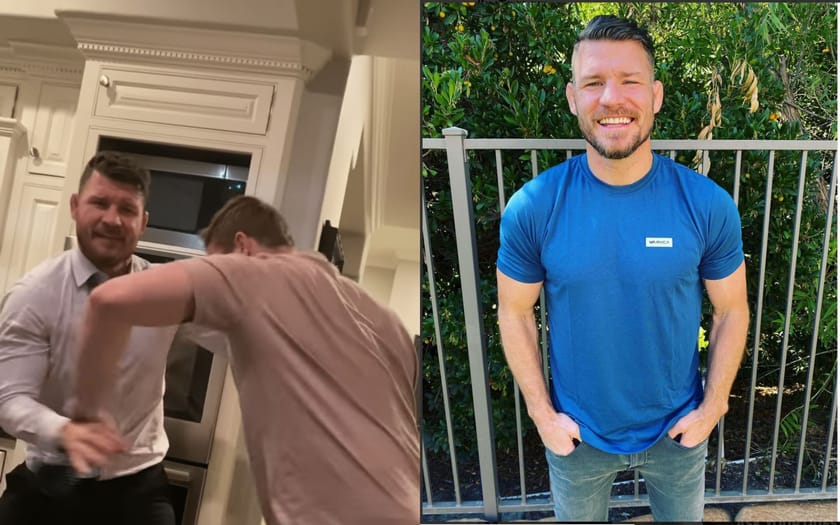 Watch: Michael Bisping and son Callum have a wholesome wrestling match ...