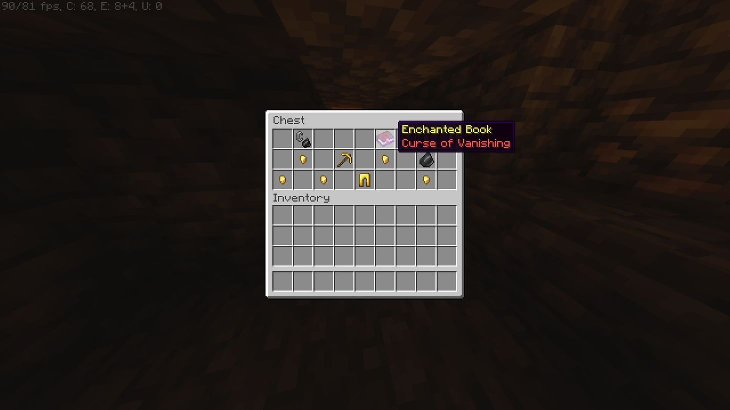 Using Curse of Vanishing in Minecraft