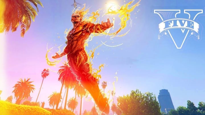 GTA 5 streamer Caylus becomes the human torch by using mods