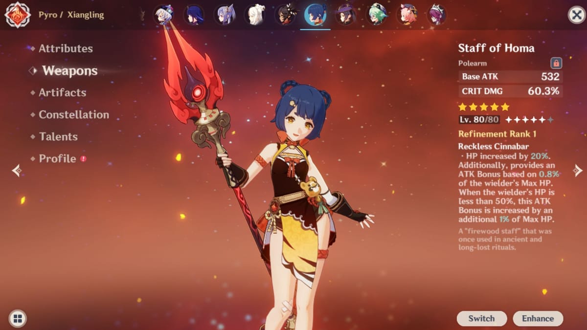 Genshin Impact Xiangling build guide: Best artifacts, weapons, and more