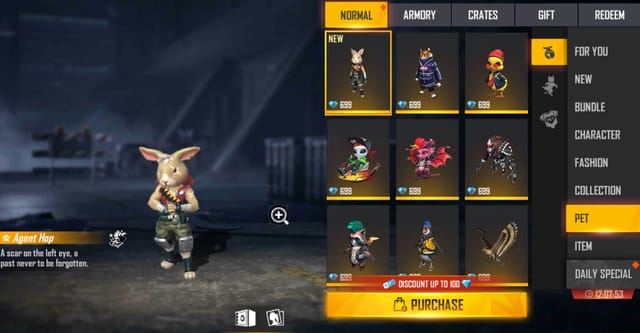 How to get new characters and pets in Garena Free Fire