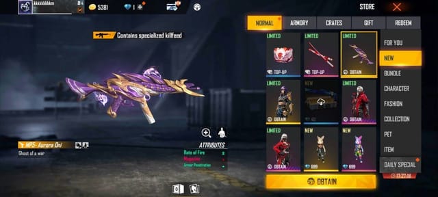 5 best Free Fire skins and items to get with diamonds from the store ...