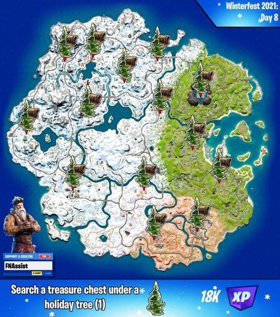 Fortnite Holiday Tree locations in Chapter 3 Season 1