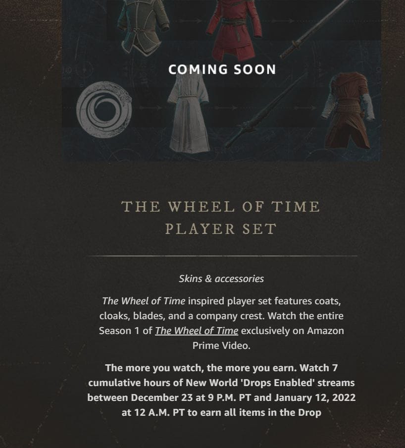 How to get exclusive 'Wheel of Time' gear for free in New World