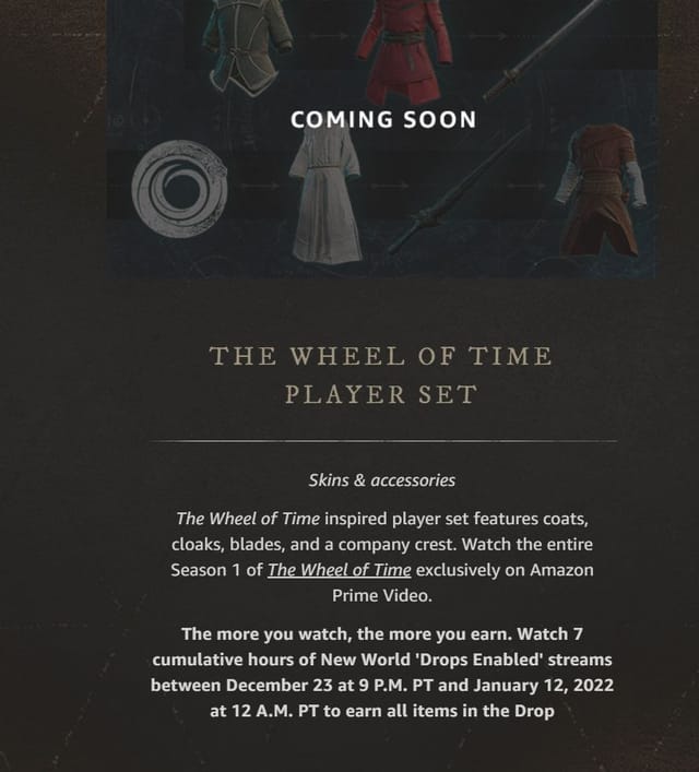 How to get exclusive 'Wheel of Time' gear for free in New World