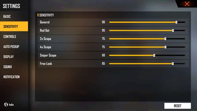 Best Free Fire sensitivity settings for headshots and gloo wall placements