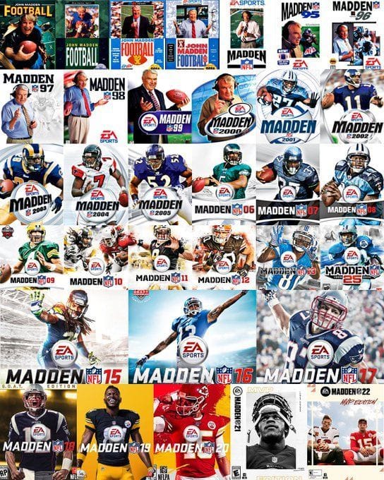 Who has been on the cover of Madden the most number of times?