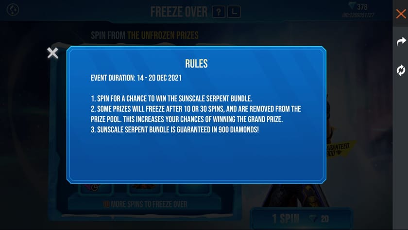 How to get Sunscale Serpent Bundle from Freeze Over event in Free Fire