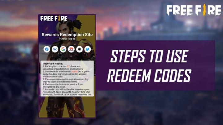 How to redeem codes on Free Fire rewards redemption site (2022)