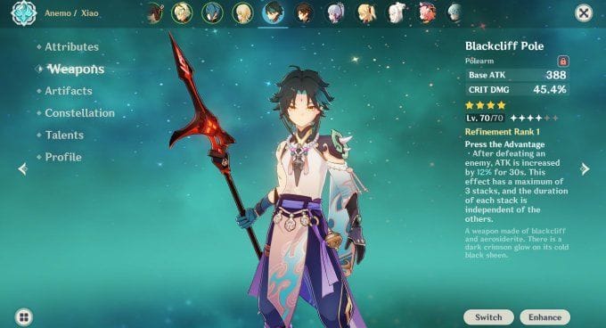 5 best weapons for Xiao in Genshin Impact