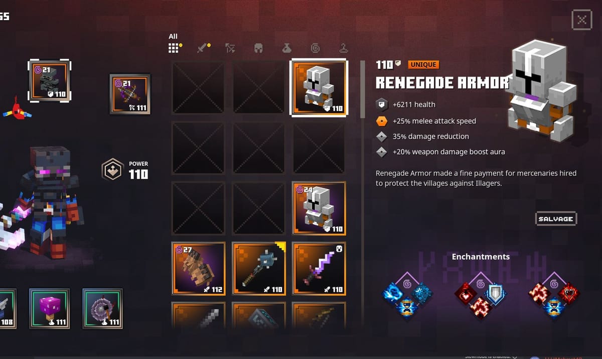 Where to find renegade armor in Minecraft Dungeons