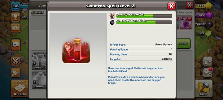 Clash of Clans Skeleton Spell: All you need to know