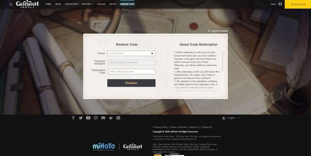 How to redeem Genshin Impact codes in 2022