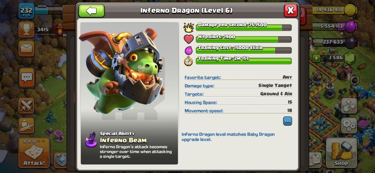 How to unlock Inferno Dragon in Clash of Clans?