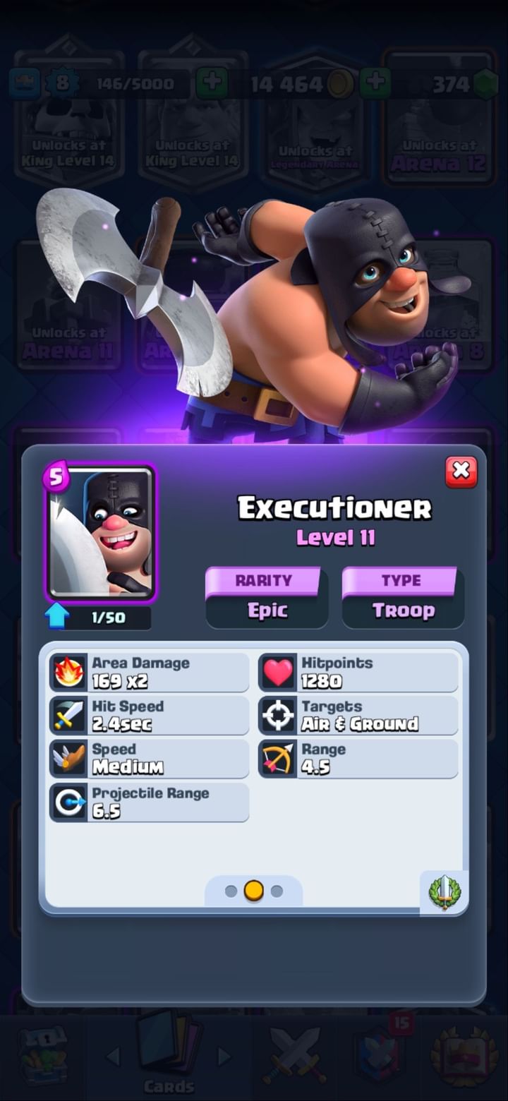 How to unlock Executioner in Clash Royale
